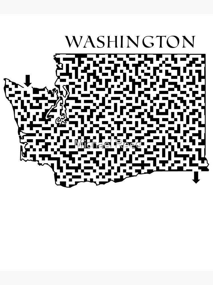 "Washington State Outline Maze & Labyrinth" Poster for Sale by gorff ...
