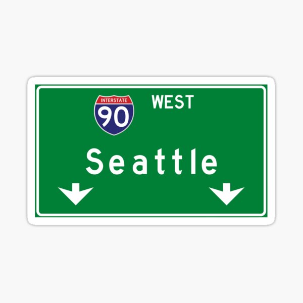 "Seattle Interstate 90 Highway Sign" Sticker for Sale by Cityscape-Guy ...