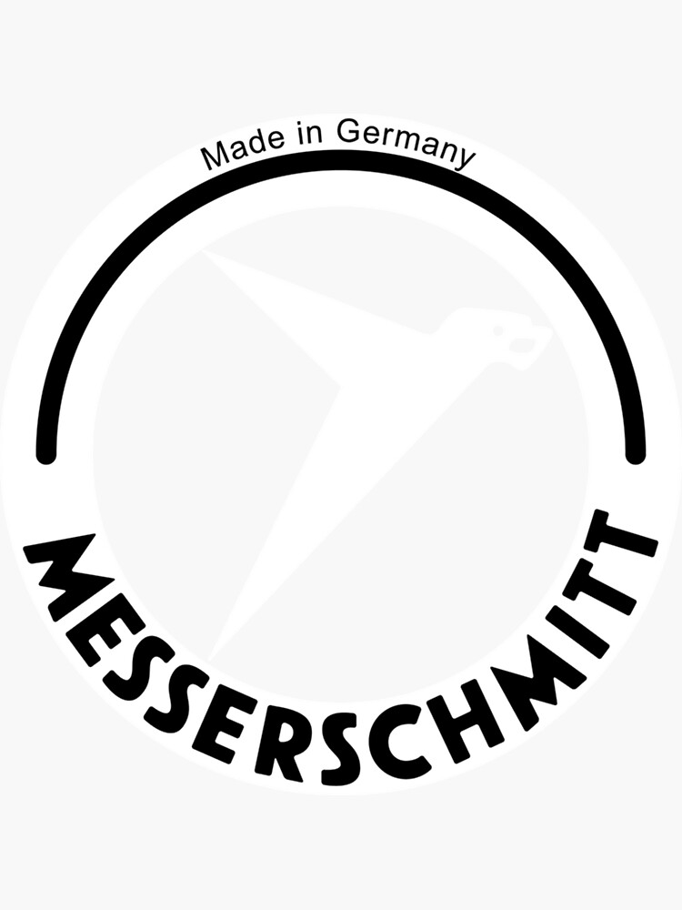 "Messerschmitt Aircraft Company Logo (White) Essential" Sticker for ...