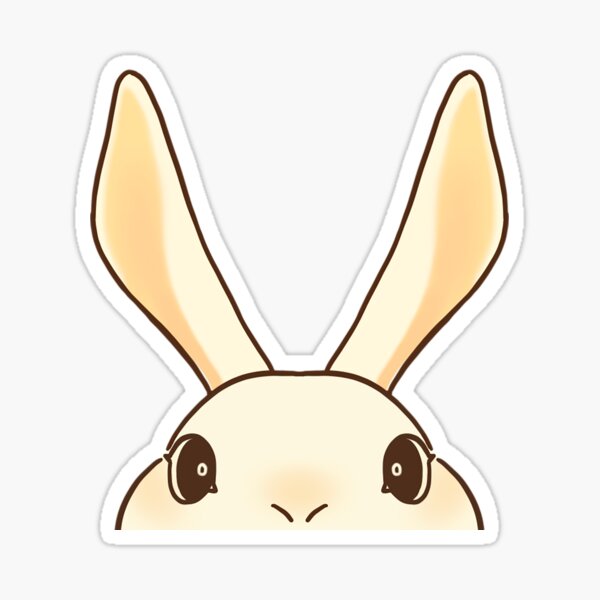 "Peeking Bunny" Sticker for Sale by GentleSketchie | Redbubble