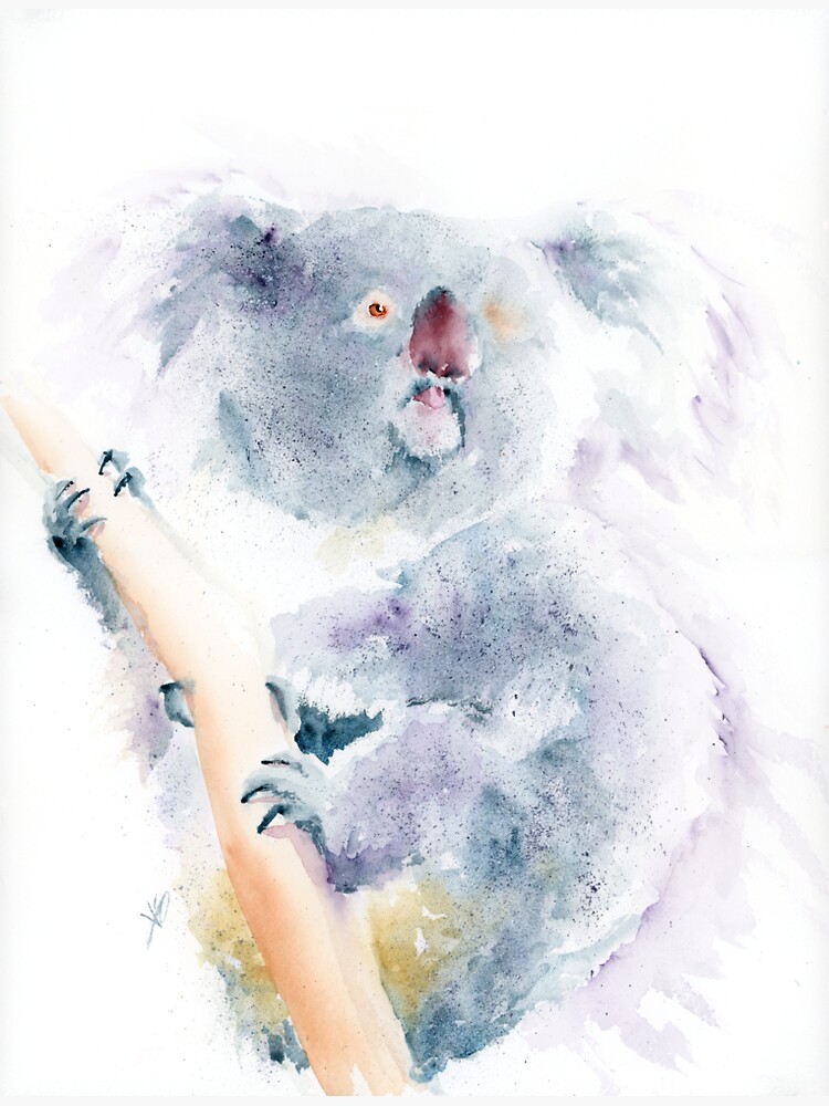 "Koala Bathed in Sunlight Watercolor Painting" Sticker for Sale by ...