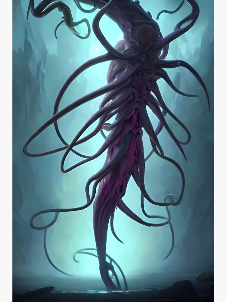 "Eldritch Alien" Sticker for Sale by nannonAI | Redbubble