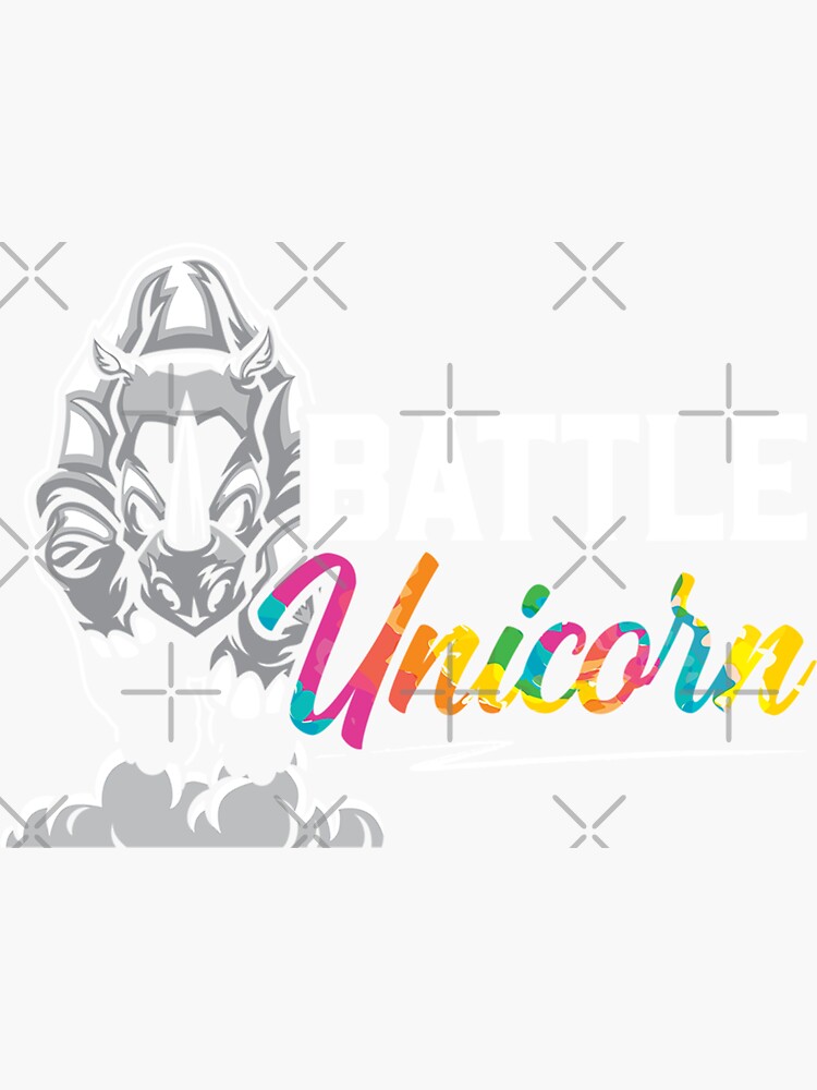 "Battle Unicorn Rhinocerus Wildlife Animal Herbivore Rhino" Sticker for ...