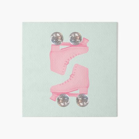 "Let the good times roll - roller skate disco ball wheels" Art Board ...