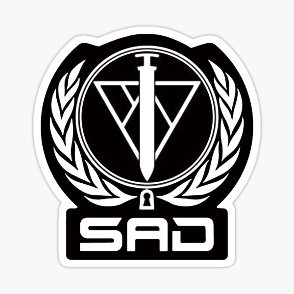 "SAD Psycho Pass Inspired Emblem" Sticker for Sale by ekugobaburu ...