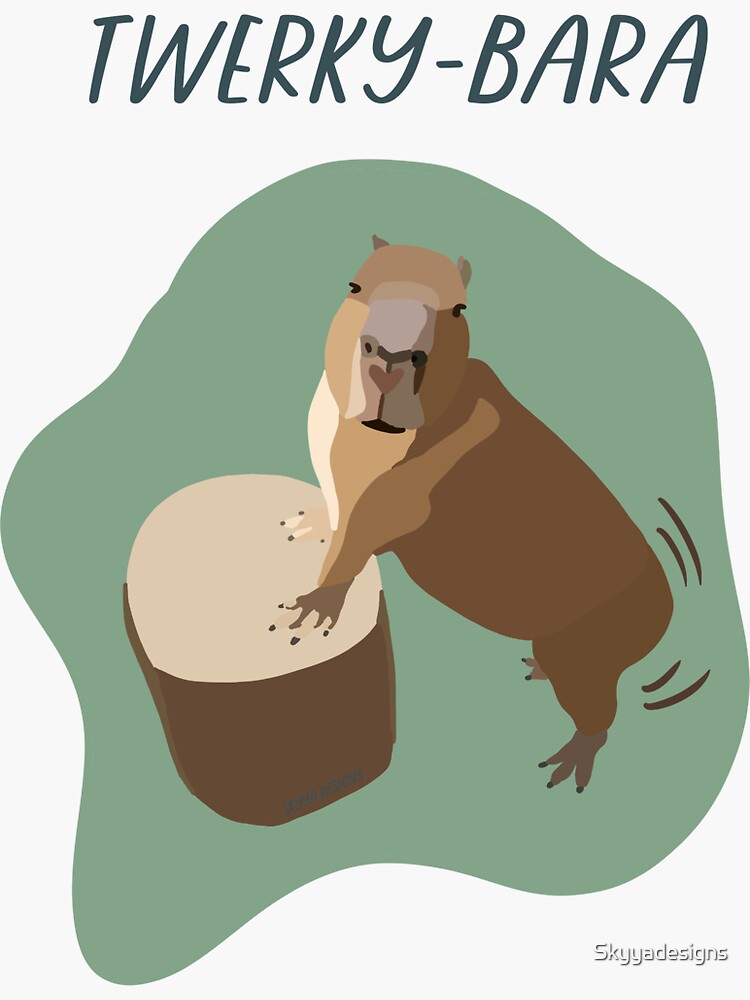"Twerking Capybara" Sticker for Sale by Skyyadesigns | Redbubble