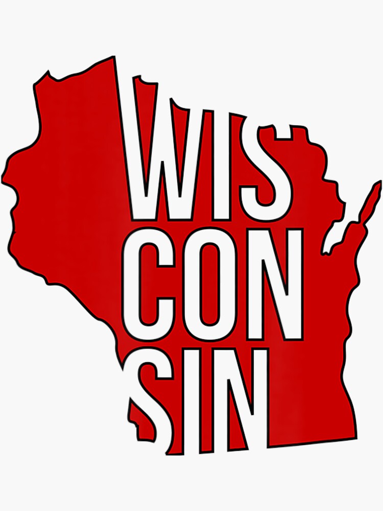 "Wisconsinite Wisconsin Souvenir State Silhouette Art" Sticker for Sale ...