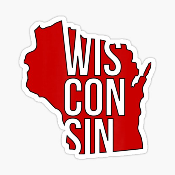 "Wisconsinite Wisconsin Souvenir State Silhouette Art" Sticker for Sale ...