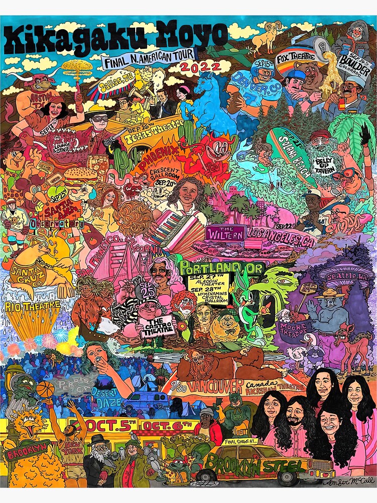 "Kikagaku North American Tour 2022" Sticker for Sale by Giant-To | Redbubble