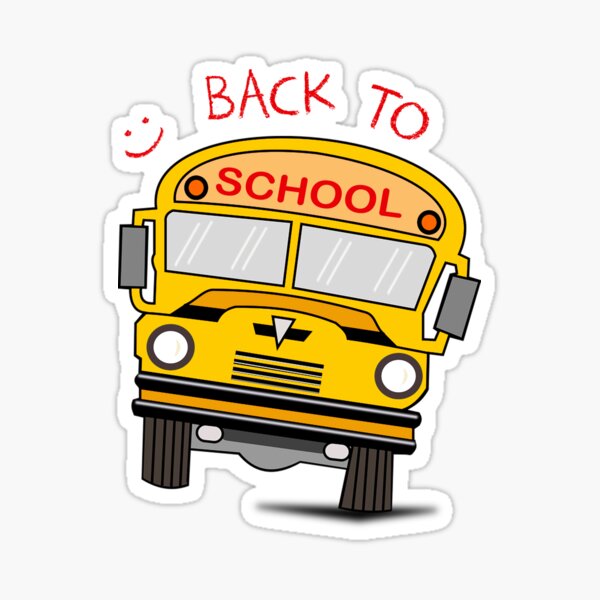 "Back to school - school bus" Sticker by ValentinaHramov | Redbubble