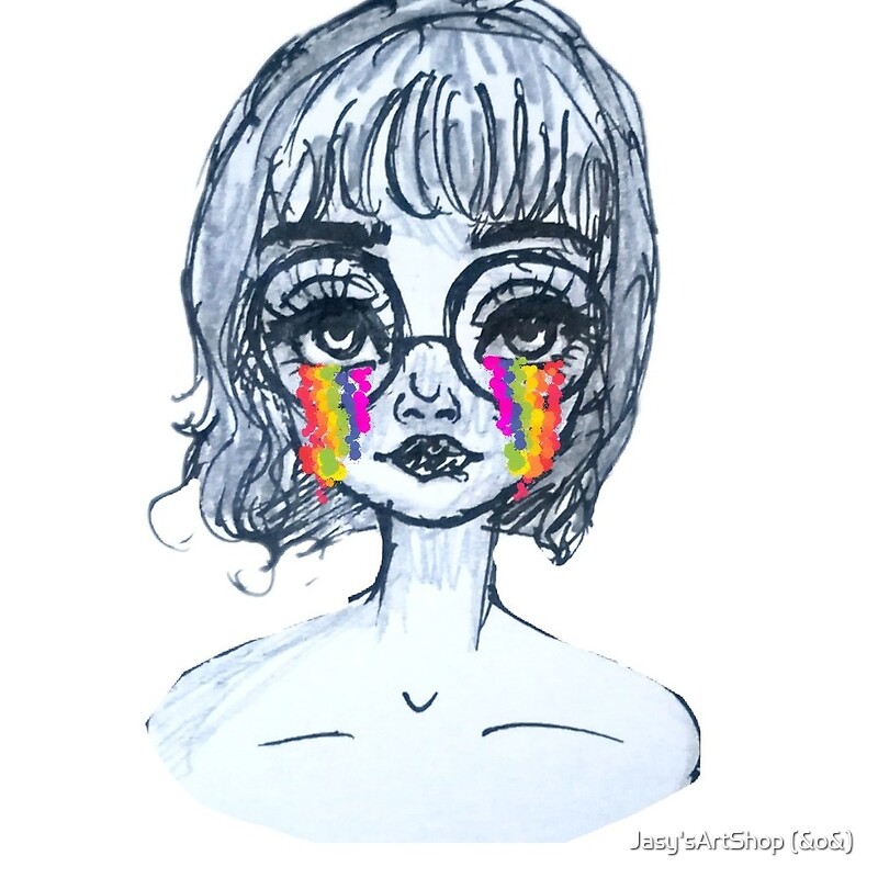 "Rainbow crying girl" by Jasy'sArtShop (^o^) | Redbubble