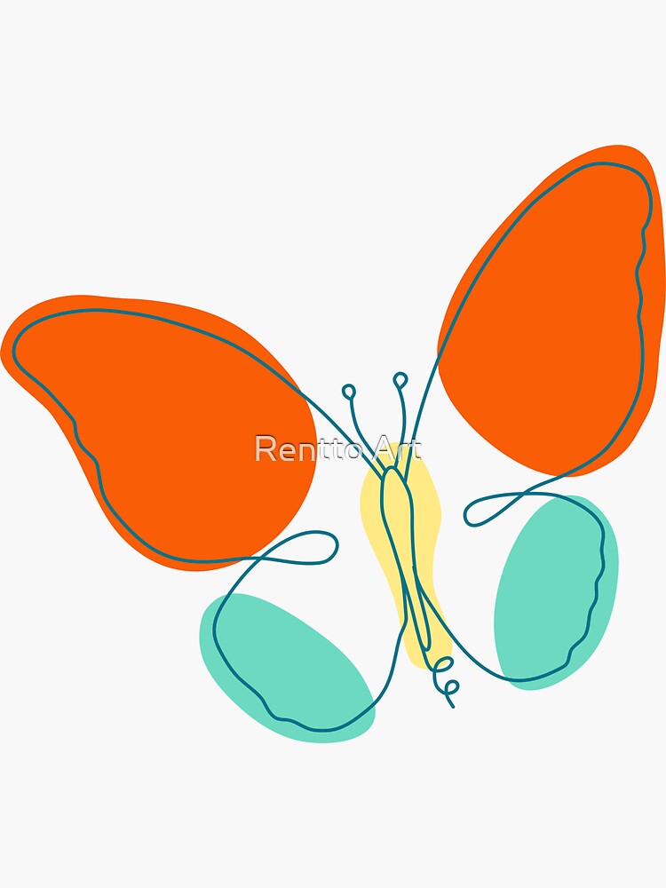 "Beautiful color one line art Butterfly" Sticker for Sale by Ahmed ...