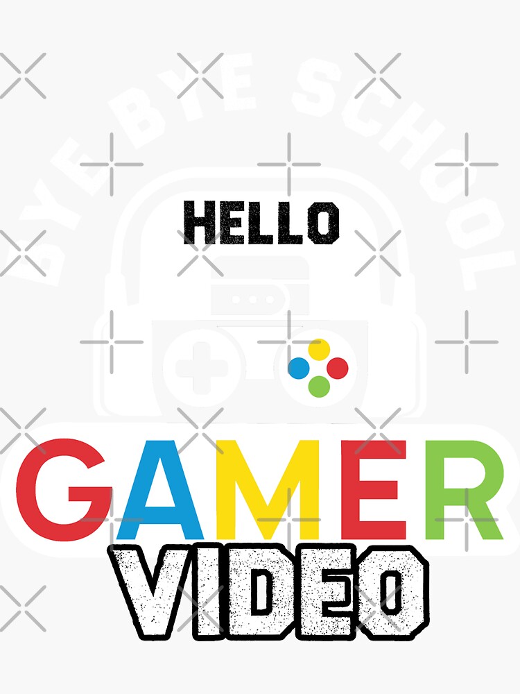 "Bye Bye School Hello games Video Time summer holiday" Sticker for Sale ...