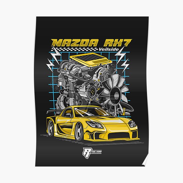 "Mazda rx7 veilside" Poster for Sale by Dayoneart | Redbubble