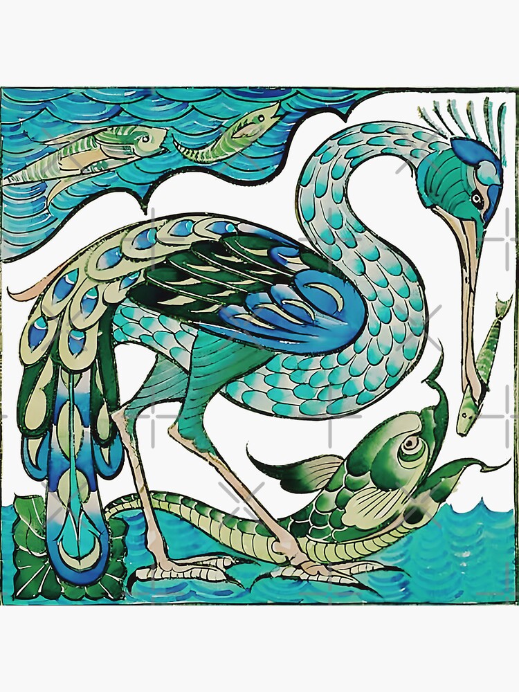 "Heron and Dolphine Art Nouveau - remixed artwork by Walter Crane ...