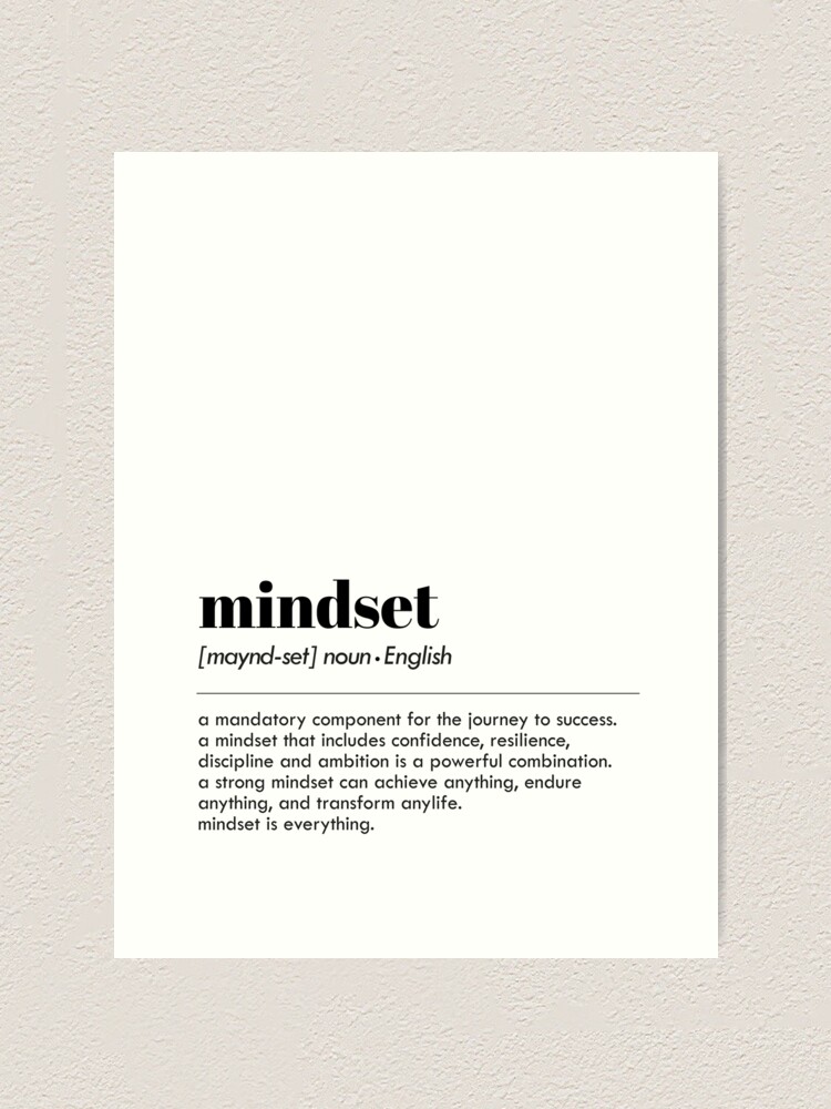 "Mindset Word Definition Print , Definition of a word , Word of the day ...
