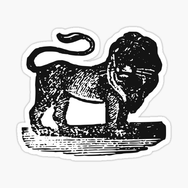 "Lion vintage woodcut illustration 1800s" Sticker for Sale by ...