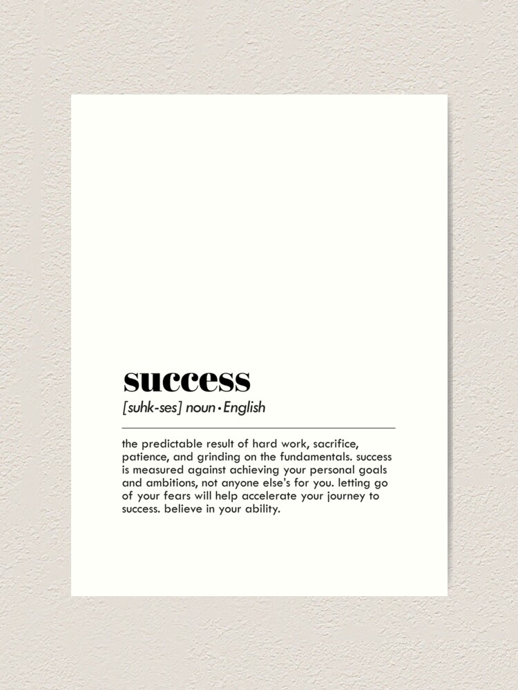 "Success Word Definition Print , Definition of a word , Word of the day ...