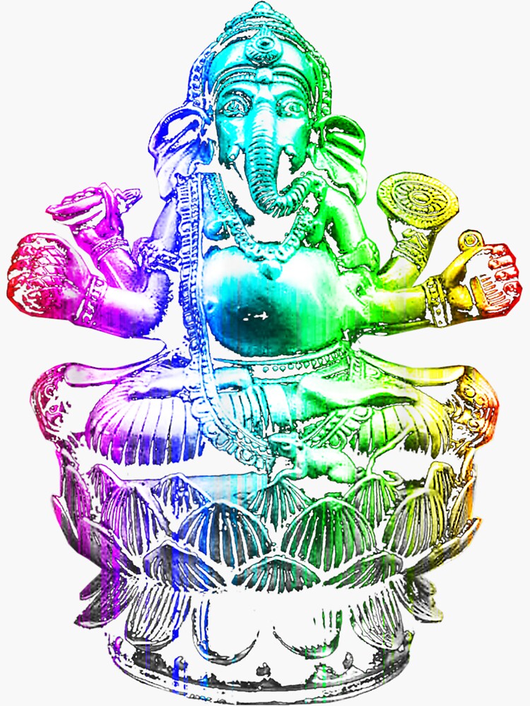 "Ganesh in Rainbow Colors" Sticker for Sale by AshtynMargo | Redbubble