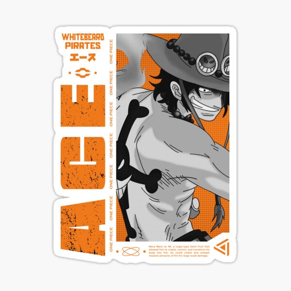 "Ace - One Piece" Sticker for Sale by Nivrowide | Redbubble