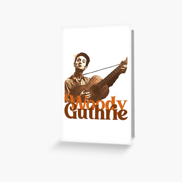 "Woody Guthrie Sepia Folk Singer Songwriter Fan Art " Greeting Card for ...
