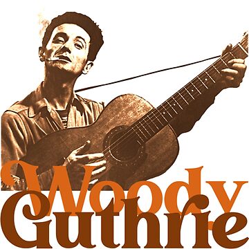 "Woody Guthrie Sepia Folk Singer Songwriter Fan Art " Essential T-Shirt ...
