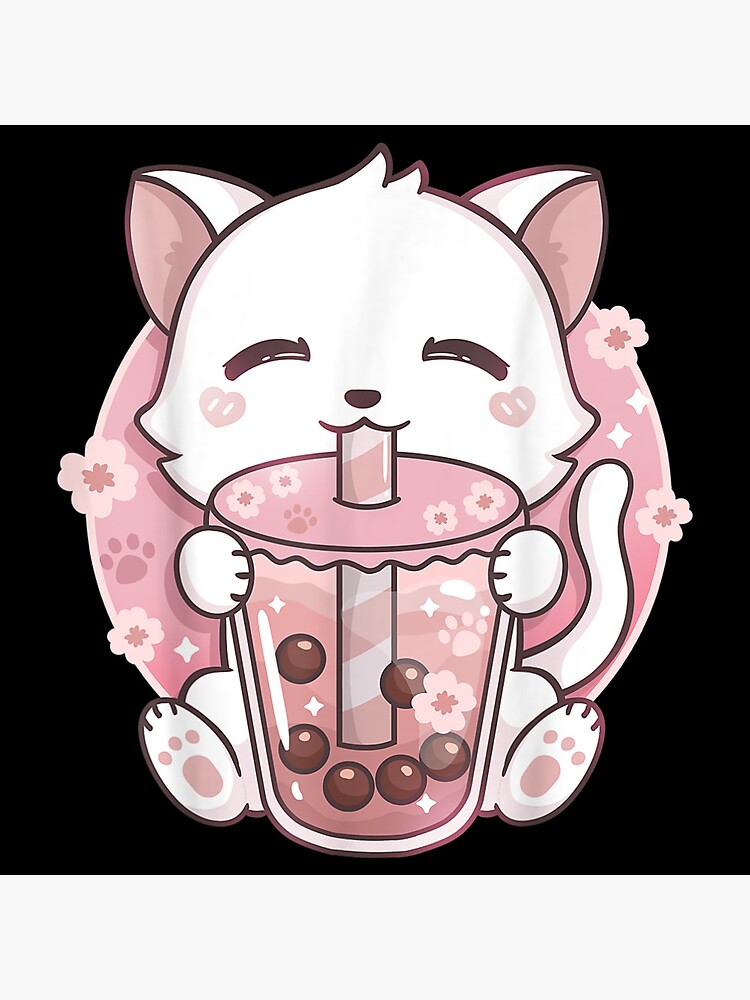 "Anime Kawaii Boba Cat Bubble Tea Cat Boba Tea Cat" Art Print for Sale ...