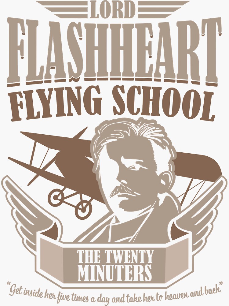 "Lord Flashheart Flying School - The Twenty Minuters" Sticker for Sale ...