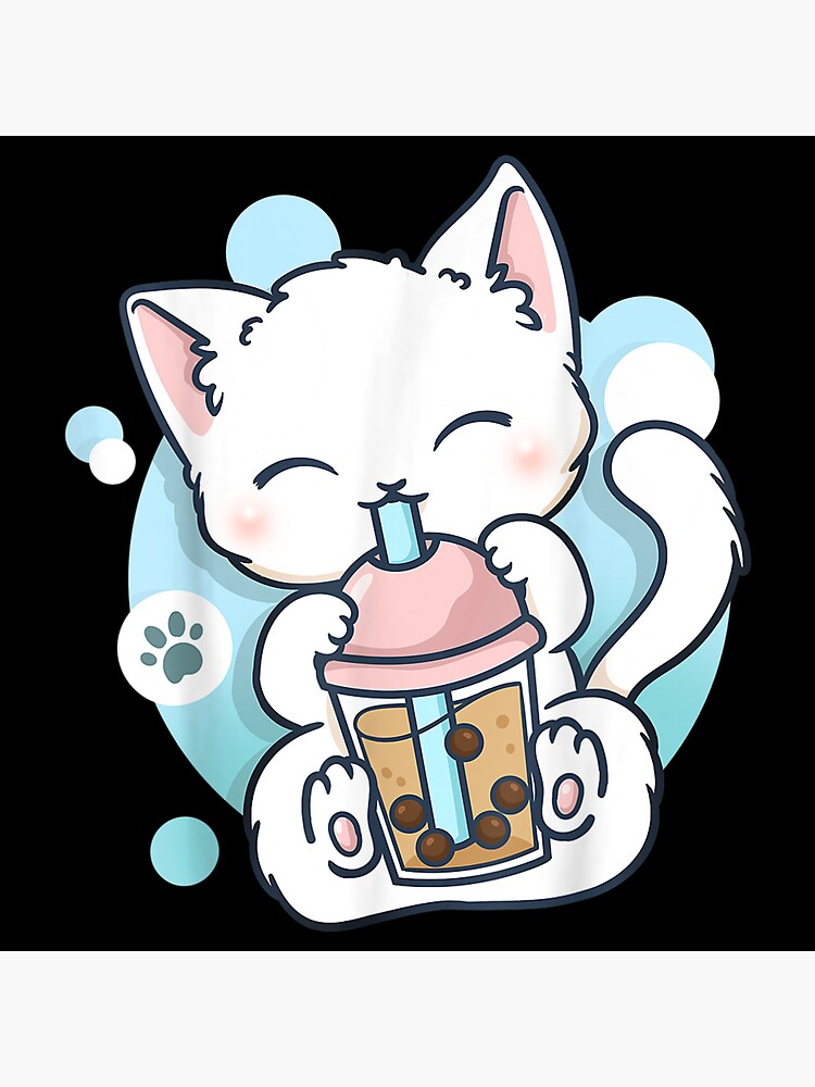 Cat Boba Tea Bubble Tea Anime Kawaii Neko Poster For Sale By