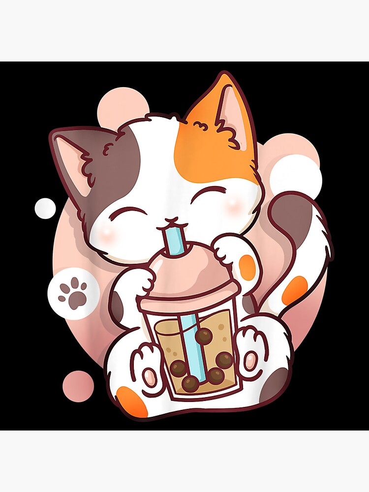 "Cat Boba Tea Bubble Tea Anime Kawaii Neko" Art Print for Sale by ...