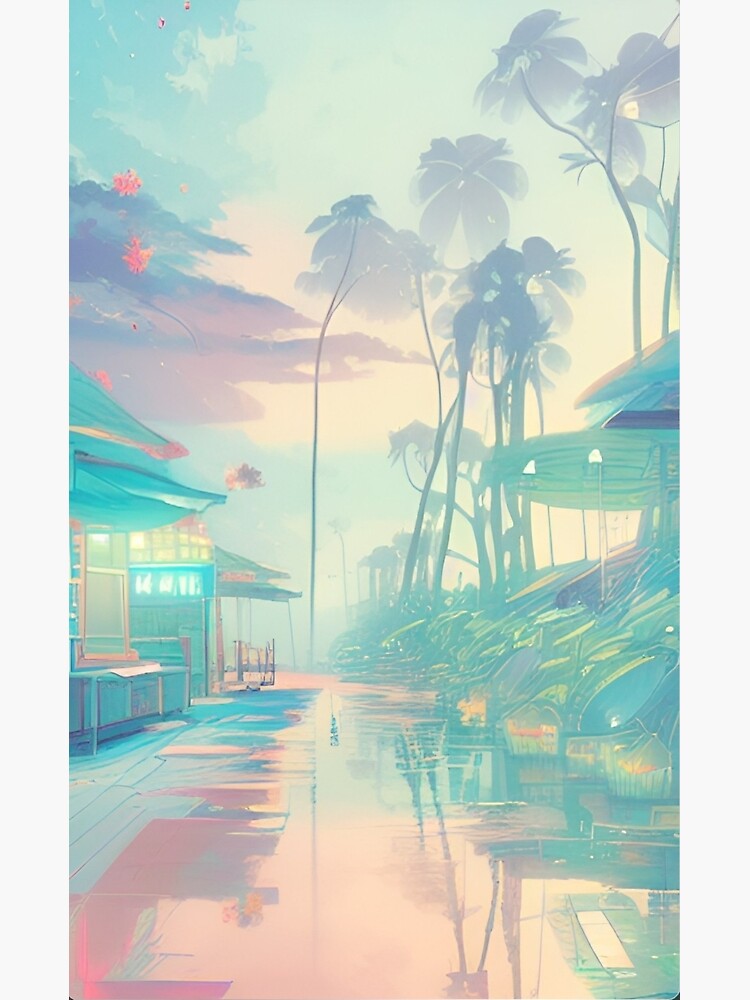 "90s Nostalgia Retro Vaporwave Fantasy Futuristic Retro Landscape ...
