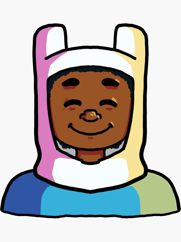 Adventure Time Black Finn Sticker For Sale By Csnaki Redbubble