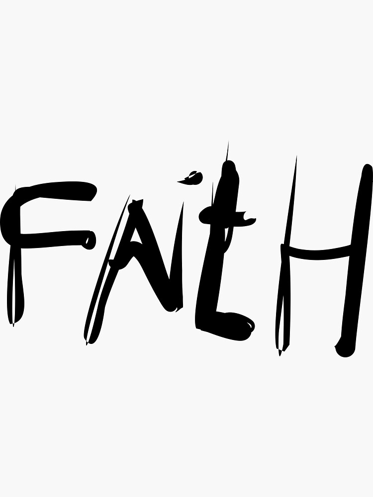 "faith text in rough stroke style" Sticker for Sale by cipundoft ...
