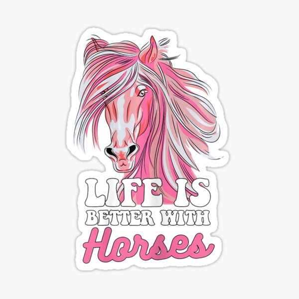 "Womens Horseback Riding Cartoon Art Horse Lover For Girls" Sticker for ...