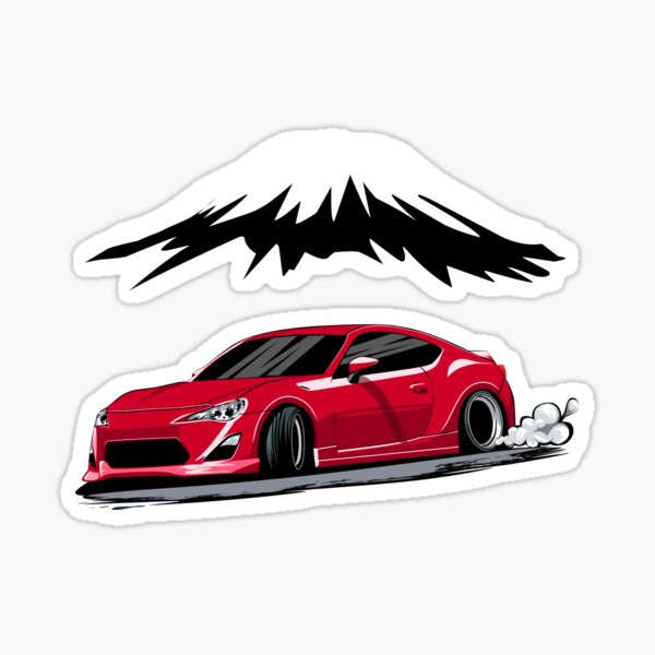 "86 drifting (red)" Sticker for Sale by JayPaburisat | Redbubble