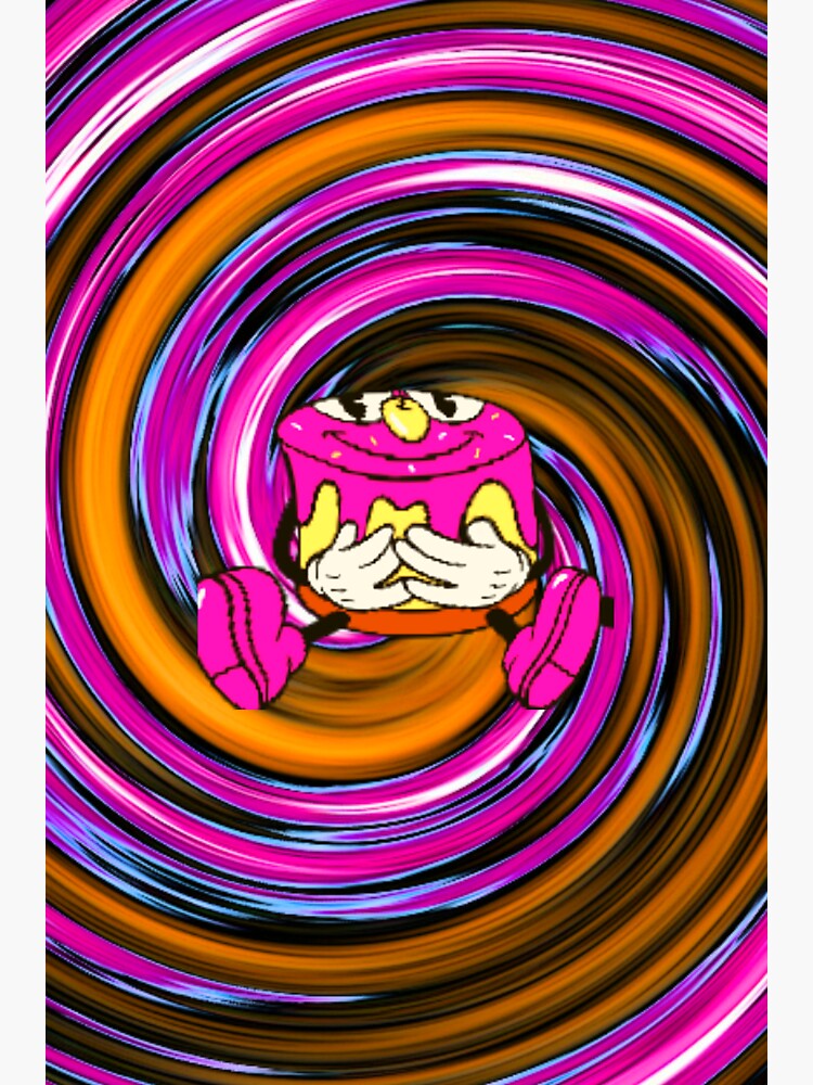 "Cool swirling cartoon rectangular sticker for laptops and notepads ...