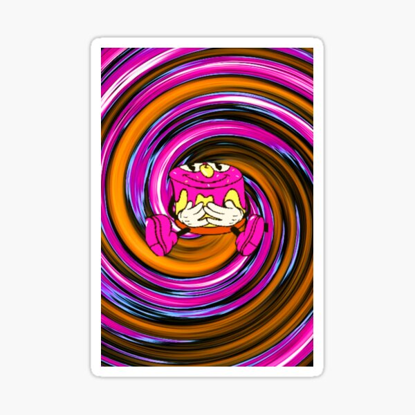 "Cool swirling cartoon rectangular sticker for laptops and notepads ...