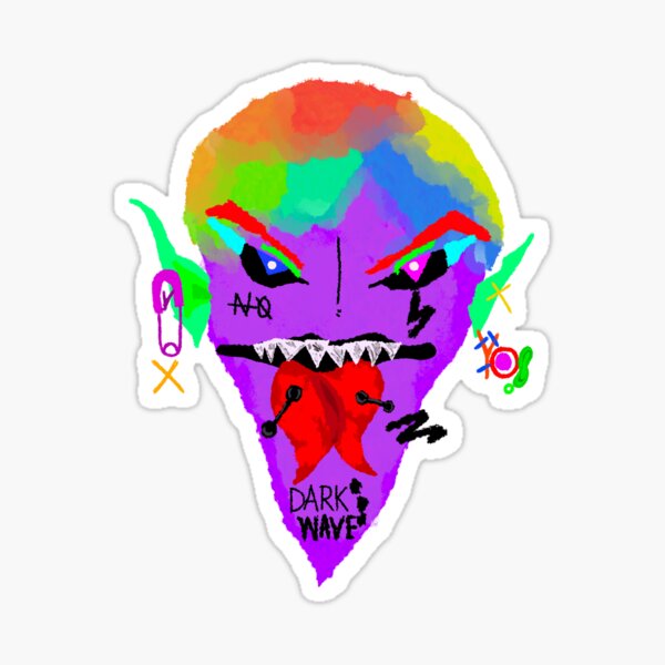 "rock and roll club " DARK WAVE "" Sticker for Sale by Misaki11 | Redbubble