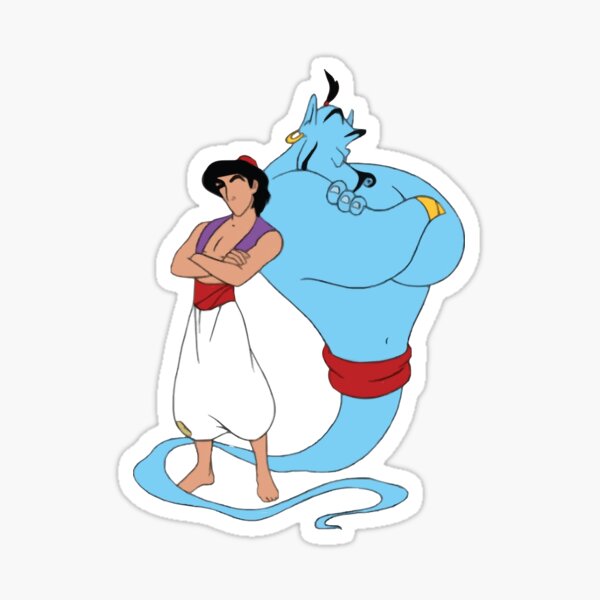 "Genie and Aladdin" Sticker for Sale by swagster9 | Redbubble