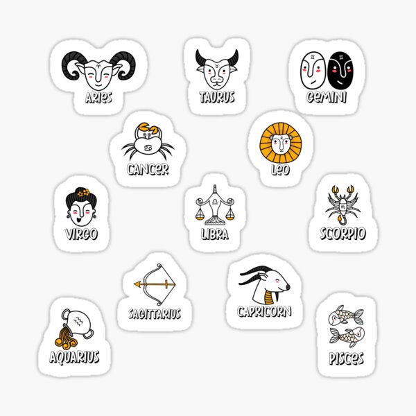 "Zodiac Signs Sticker set Astrology" Sticker for Sale by Nakikej ...