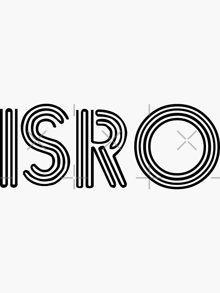 "ISRO Unofficial Logo Black Letters" Sticker for Sale by ...