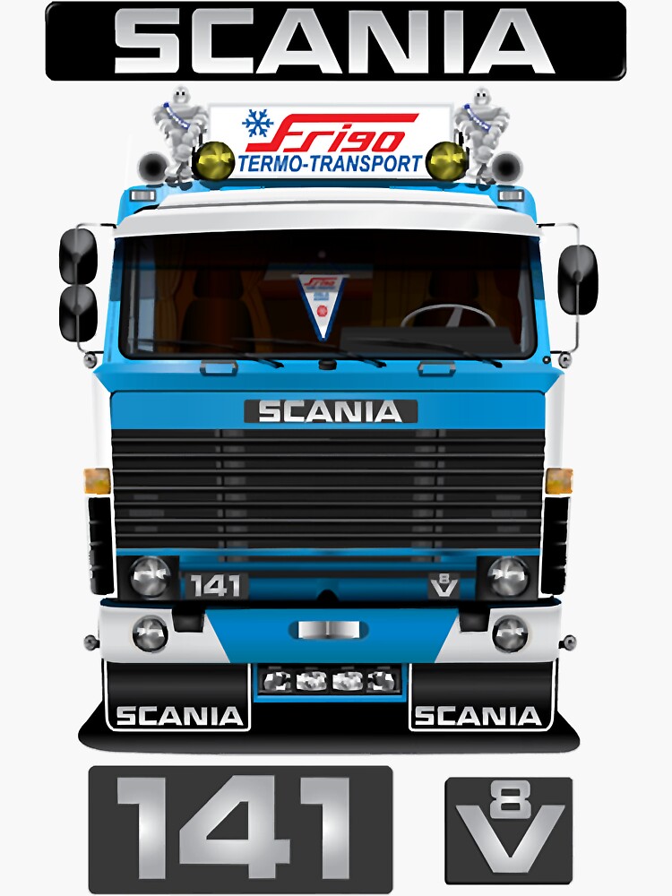 "SCANIA 141 V8 Digitally created art" Sticker for Sale by JohShiner ...