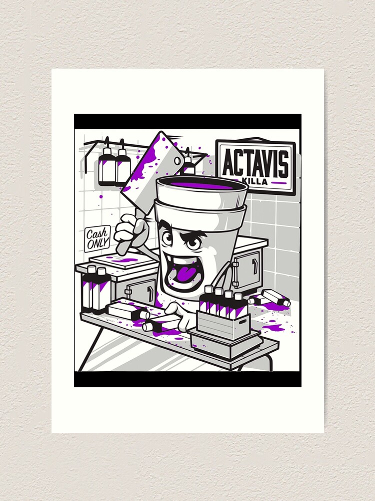 "Codeine Lean Double Cup Styrofoam Purple Drank Cough Syrup" Art Print ...