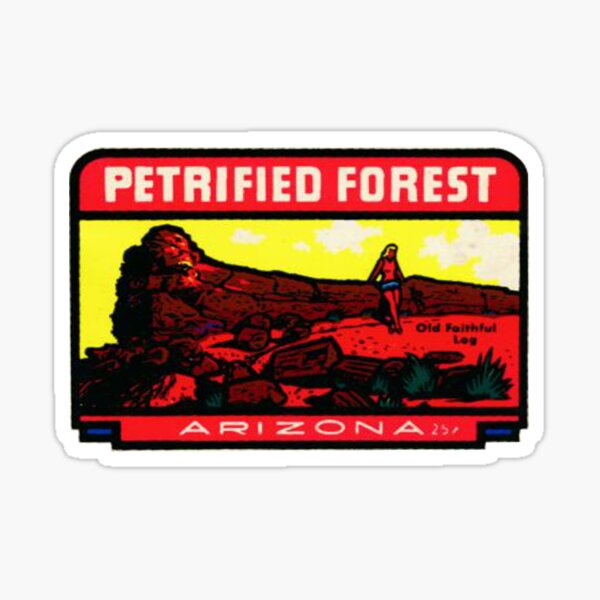 "Petrified Forest National Park Vintage Travel Decal Old Faithful Log ...