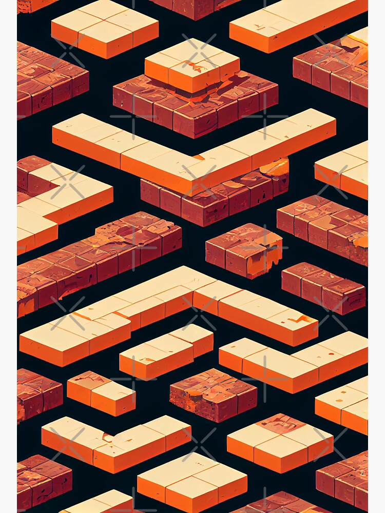 "Isometric Bricks Floor" Sticker for Sale by CommandArt | Redbubble