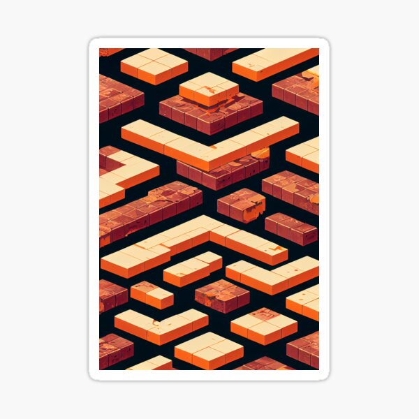"Isometric Bricks Floor" Sticker for Sale by CommandArt | Redbubble