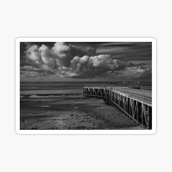 "Abandoned pier awaiting the storm" Sticker for Sale by BrixhamArt ...
