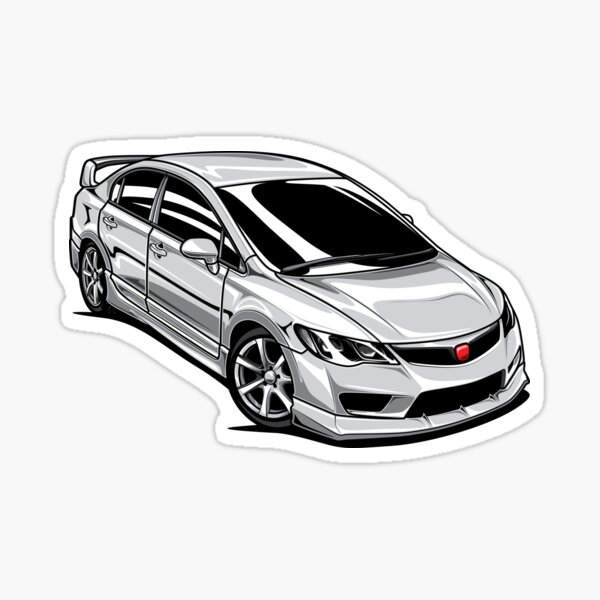 "Civic Type-R FD2R" Sticker for Sale by pjrstudio | Redbubble