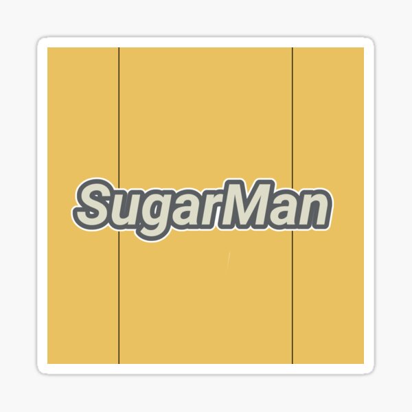 "SugarMan Hero Name (w/background)" Sticker for Sale by EtherealAngelCF ...