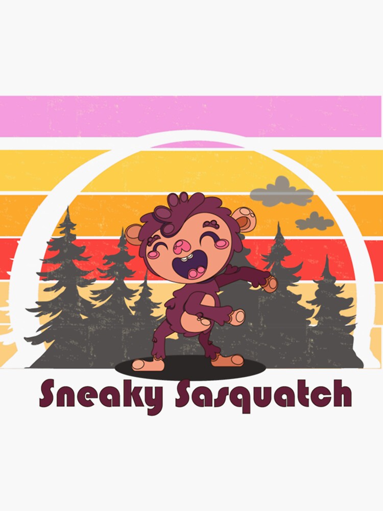 "Sneaky Sasquatch " Sticker for Sale by JuniorBoyle | Redbubble